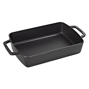 Staub Cast Iron 12-inch x 8-inch Roasting Pan - Matte Black, Made in France