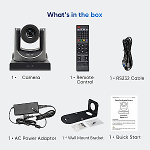 SMTAV NDI Streaming PTZ Camera, 30x Optical + 8X Digital Zoom,high-speed PTZ,3G-SDI+HDMI+IP output,NDI support Video Conference Camera