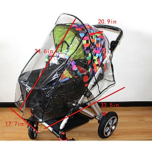 CLARA Universal Baby Stroller Rain Cover Baby Carriage Wind Shield Waterproof Covers(Transparent)