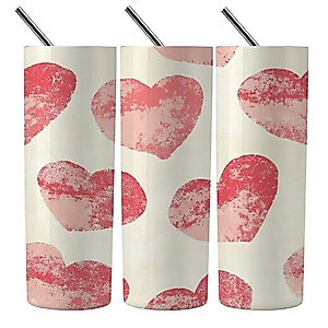 Medpol love kisses valentines insulated tumblers coffee cup Gift，love kisses valentines Drinking Glasses-Tea Cup-Coffee Mug tumbler with lid and straw 20 oz insulated tumbler cups