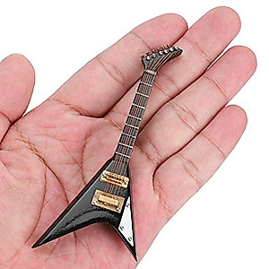 LIULDASHUN Guitar Decoration Miniature Ornaments VShaped Mini Musical Instrument Model Gift Black 10cm for Guitar Enthusiast Gift
