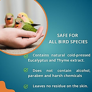 BioPetix Eucalyptus and Thyme Extract Bird Bath Spray I Special Herbal Formula for Vibrant and Healthy Feathers I Suitable for All Birds - 8 Fl Oz.