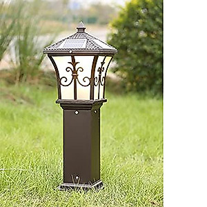 Enlylyog Fashionable Modern Solar Lawn Lamp, Outdoor European Style Home Garden Lamp, Park Landscape Lamp, Antique Garden Waterproof Lawn Lamp