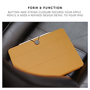 Native Union W.F.A iPad Folio – Foldable Stand and Cover Made of Recycled Materials Compatible with iPad Air 13" M2, iPad Pro 12.9" with Easy Magnetic Attachment and Button and String Design (Kraft)