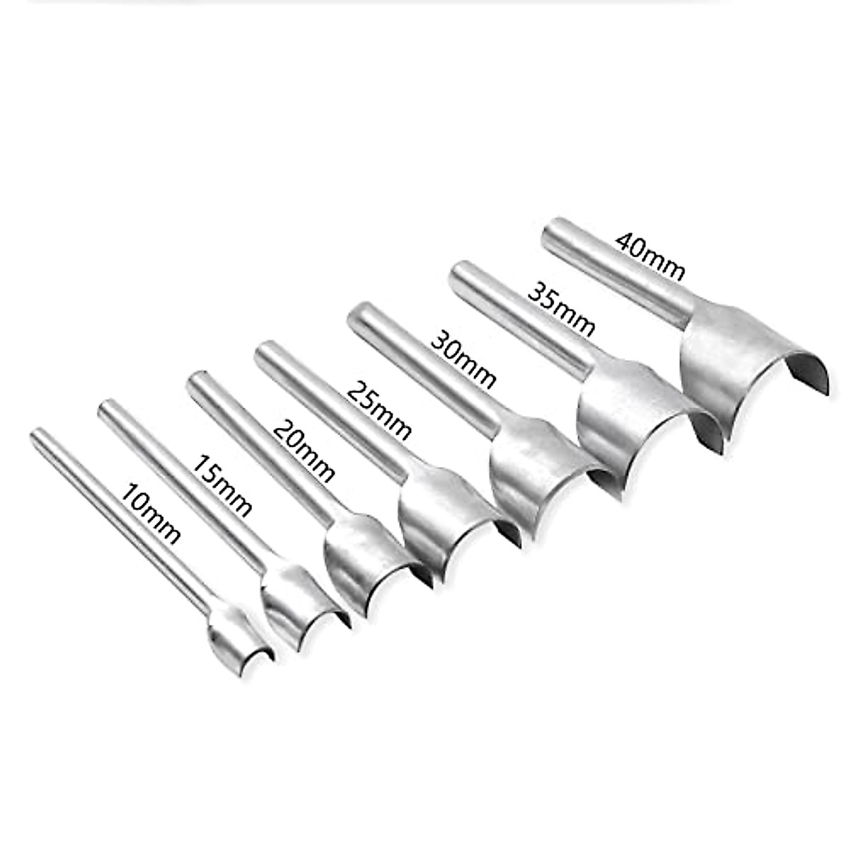 7Pcs Leather Half-Round Cutter Punch Trimming Perforated Leather Craft Tools Slot Punch for Making Wallets, Belts and Purses (Silver,)