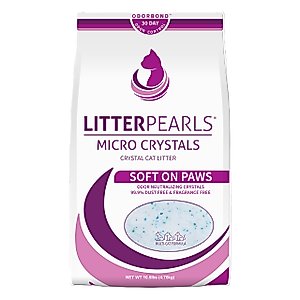 Litter Pearls Micro Crystals Cat Litter, 10.5 lb, Clear with Blue (10610)