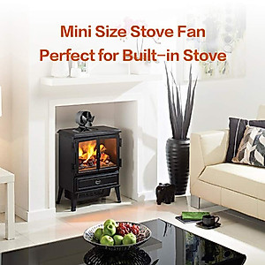 CRSURE Wood Stove Fan for Buddy Heater, 4-Blade Fireplace Fan Heat Powered Fans for Mr Heater, Gas/Pellet/Wood/Propane Log Burner Stove, Thermal Fans for Wood Burner/Burning Stove Top, Non Electric