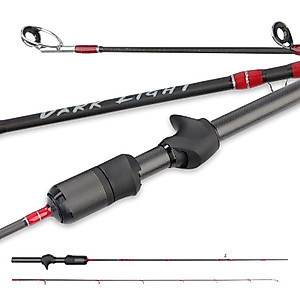 Rosewood Dark Light Fishing Rods Spinning Rod & Casting Rod UL Power Fast Action Carbon Handle Lightweight Sensitive Short Handle Stream Rods (C502UL)