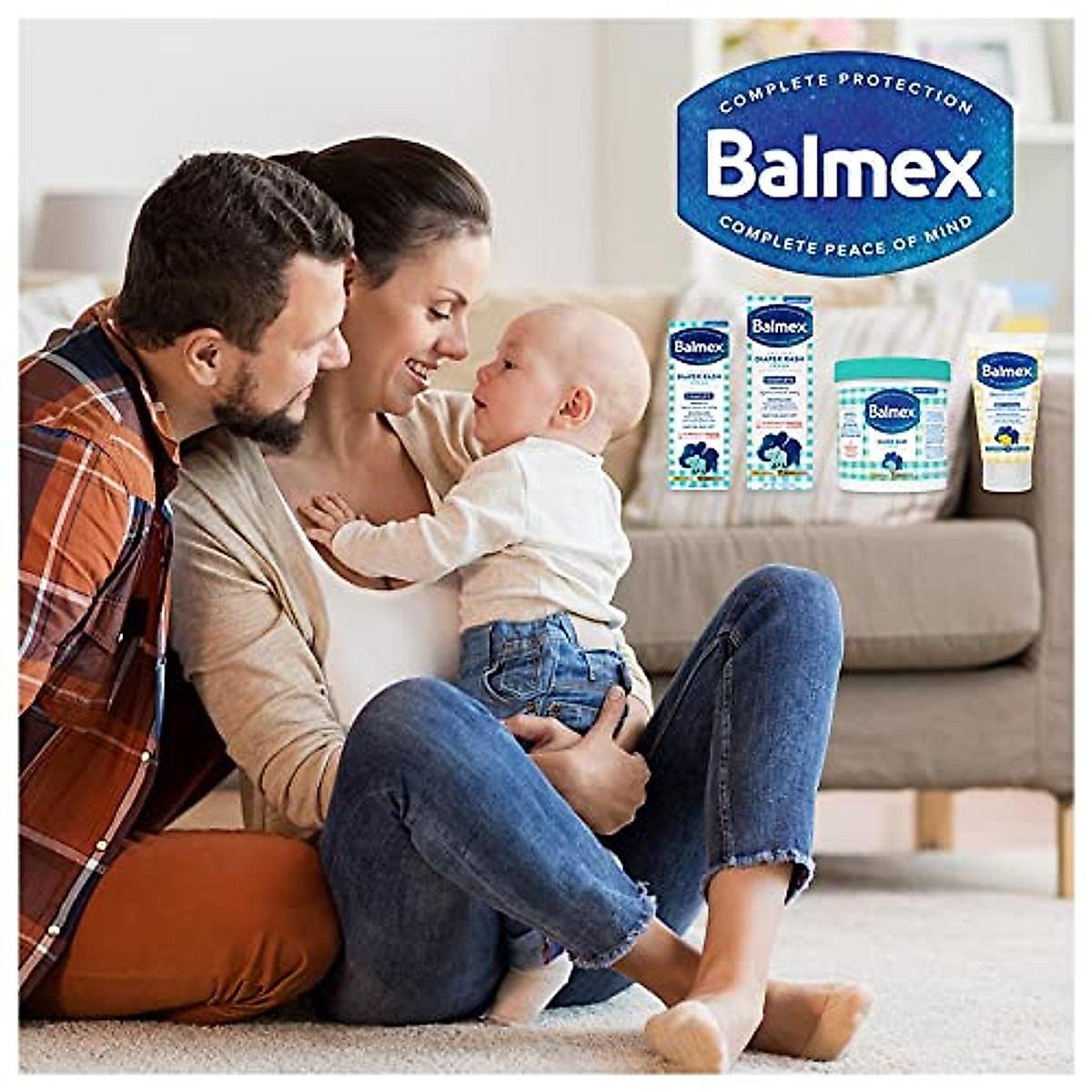 Balmex Complete Protection Baby Diaper Rash Cream with Zinc Oxide + Soothing Botanicals, 16 Oz, Pack of 2