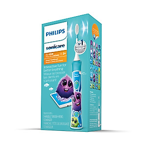 Philips Sonicare for Kids 3+ Bluetooth Connected Rechargeable Electric Power Toothbrush, Interactive for Better Brushing, Turquoise, HX6321/02