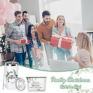 Inbagi Women Inspirational Gift Set Thank You Gift for Women Including 20oz Tumbler Cup Cosmetic Bag Stainless Steel Tumbler Employee Appreciation Gift Motivational Birthday Gift Coworker Secretary