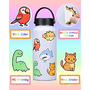 200Pcs Cute Animal Stickers for Kids, Water Bottle Stickers Waterproof Vinyl Stickers, Cute Kawaii Stickers for Teens Girls Boys, Laptop Sticker Pack for Skateboard Snowboard