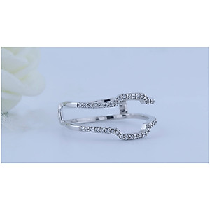 Dazzlingrock Collection Cubic Zirconia Wedding Band Enhancer Guard Ring for Women (0.25 ctw) in 925 Sterling Silver Size 7