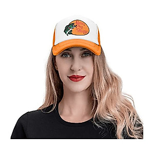 CUMIO Hats for Men and Women Mesh Baseball Cap, One Size Fits All, Fishing Sport Hat, Orange 7-7 5/8