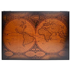 Old World Desktop Cigar Humidor, Walnut Finish, Spanish Cedar Tray, 3 Dividers, Hygrometer With Brass Frame, Lock And Key With Tassel, Holds Up To 100 Cigars