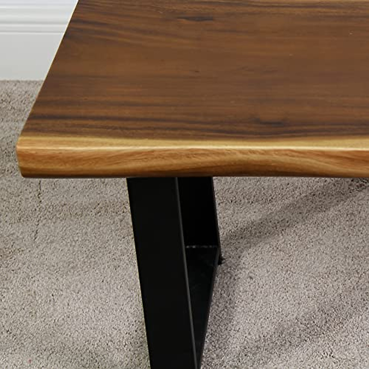 Warmaxx Wood Bench Rectangle Solid Wooden Entryway Stools 39"x13"x18"H Living Room End Table Rustic Live Edge Coffee Table Side Table Bedroom Bathroom Patio Outdoor Garden Foot Stool