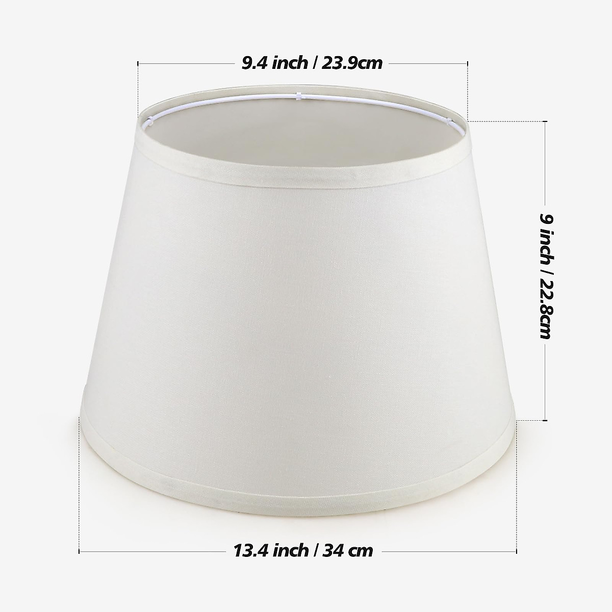 Lamp shades Set of 2, Fabric Lamp Shades for Table Lamps and Floor Light, Medium Lamps Shades 9.5" Top x 13" Bottom x 9" High, Lampshades Natural Linen Hand Crafted