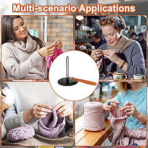 XANGNIER Portable Wrist Yarn Holder with Leather Wristlet Strap,Stainless Steel Yarn Ball Holder for Crocheting on The Go,Yarn Storage Organizer Knitting Supplies Crochet Accessories