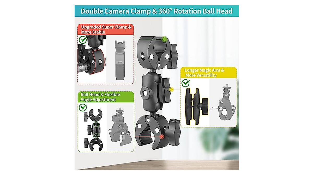 JEBUTU Super Clamp: Versatile Double Mount for Photographers