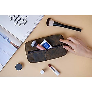 KomalC Leather Zip-Lock Cosmetic Makeup Pouch Bag Pen Pencil case **SALE**