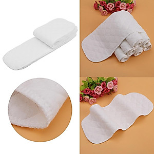 10PCS Reusable Nappy Liners Adullt Washable Layers Soft Incontinence Cloth Diaper Insert Liner Nappy Pad Baby Cotton Fiber Inserts for Cloth Diapers(Insert 6 Layers)