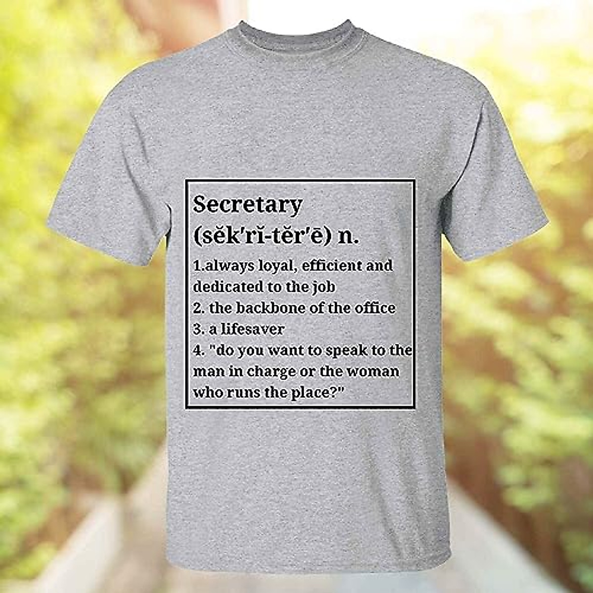 Funny Gift Friend Gift For Receptionist Administrator Secretary Definition Men Women White Gray T Shirt