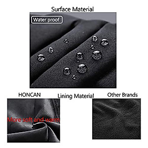 HONCAN Men's Snow Ski Pants Outdoor Waterproof Windproof Super-soft velvet lined Hiking Pants Softshell with Zipper Pockets(HC705Black04-XL)