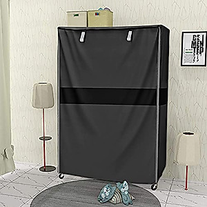 MOLLYAIR Utility Racks Cover,Shelf Cover,Wire Rack Cover Storage Rack Cover Used to Cover Sundries (36x18x72 inch, grey and black)