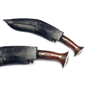 ESK GROUP Panawal Kukri Knife – 10 Inch Blade, 5 Inch Rosewood Handle with buffalo Leather Sheath and two small knives (Karda and Chakmak) - Handmade in Nepal