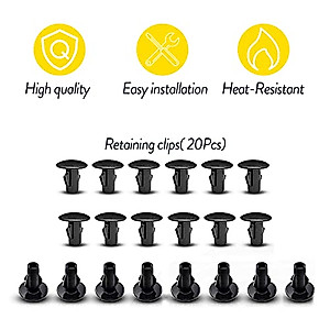 Splash Guard Fender Liners Shield with Clips Compatible with 2003-2020 Toyota 4 Runner, FJ Cruiser, Land Cruiser Prado(C-Black)