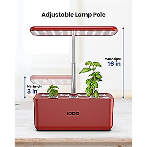 iDOO Hydroponics Growing System, Indoor Herb Garden Starter Kit with LED Grow Light, Smart Garden Planter for Home Kitchen, Automatic Timer Germination Kit