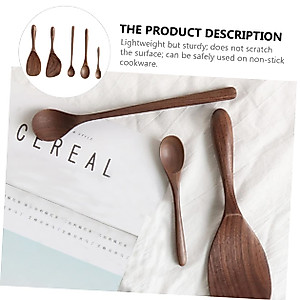 SWOOMEY Black Walnut Cutlery Set Suits for Kids Kits for Kids Kitchen Japanese Kids Suits Suit for Kids Bamboo Cooking Utensils Tools for Kids Wood Tools Wood Scoop Wooden Child Spoon