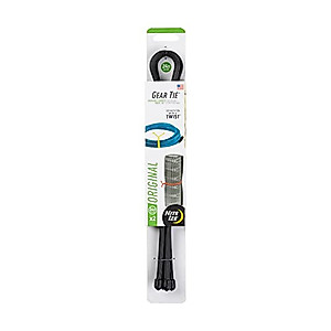 Nite Ize, Inc. GT24-01-2R3 Nite Ize Original Gear, Reusable Rubber, 24 Inch, 2-Pack, Black, Made in the USA Twist Tie, 24"-2 Pack