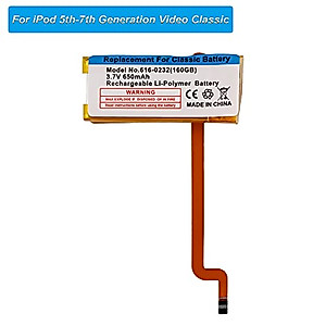 E-YIIVIIL Replacement Battery 616-0229 Compatible with iPod 5th - 7th Generation Video Classic A1136 A1238 6th 80GB 6.5th 120GB 7th 160GB 5th 30GBwith Tools