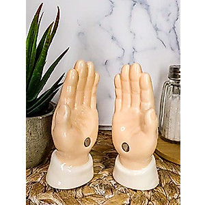 "Home Décor Accents" Inspirational Religious Themed Praying Hands Ceramic Salt Pepper Shakers Set - Home Accents 33-kl1-9860