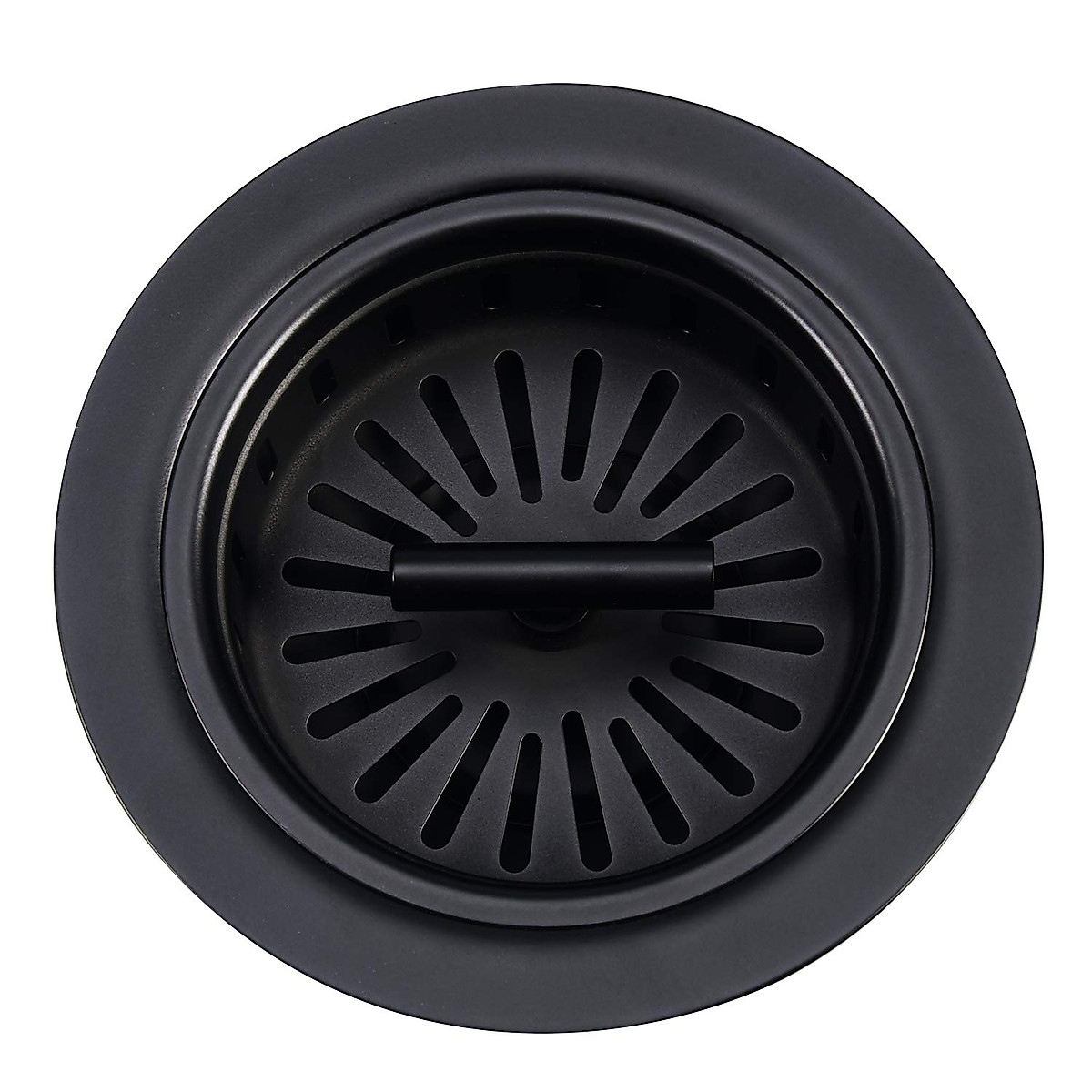 KONE Black Kitchen Sink Drain Matte Black Sink Strainer 3-1/2 Inch Drain Assembly Kit Replacement for Universal 3.5 Inch Kitchen Sink, All Stainless Steel Body with Strainer Basket and Drain Stopper