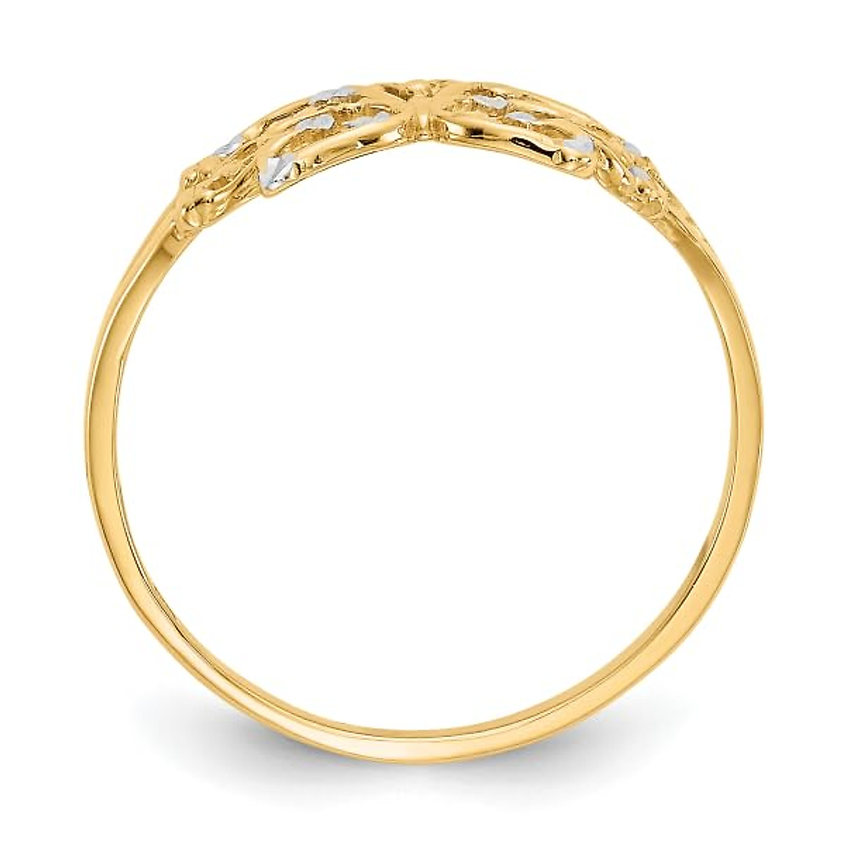 IceCarats 14K Yellow Gold Butterfly Wings Statement Ring Size 6