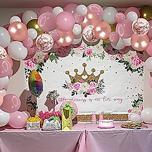 Pink and Gold Balloons Garland Arch Kit, 104pcs Rose Gold Confetti and White Metallic Gold Balloon for Girl Baby Shower Wedding Birthday Party Decorations