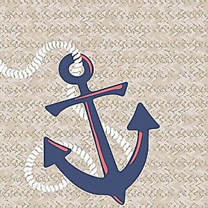 Vera Bradley Women's Straw Tote Bag, Regatta Anchor Navy, One Size