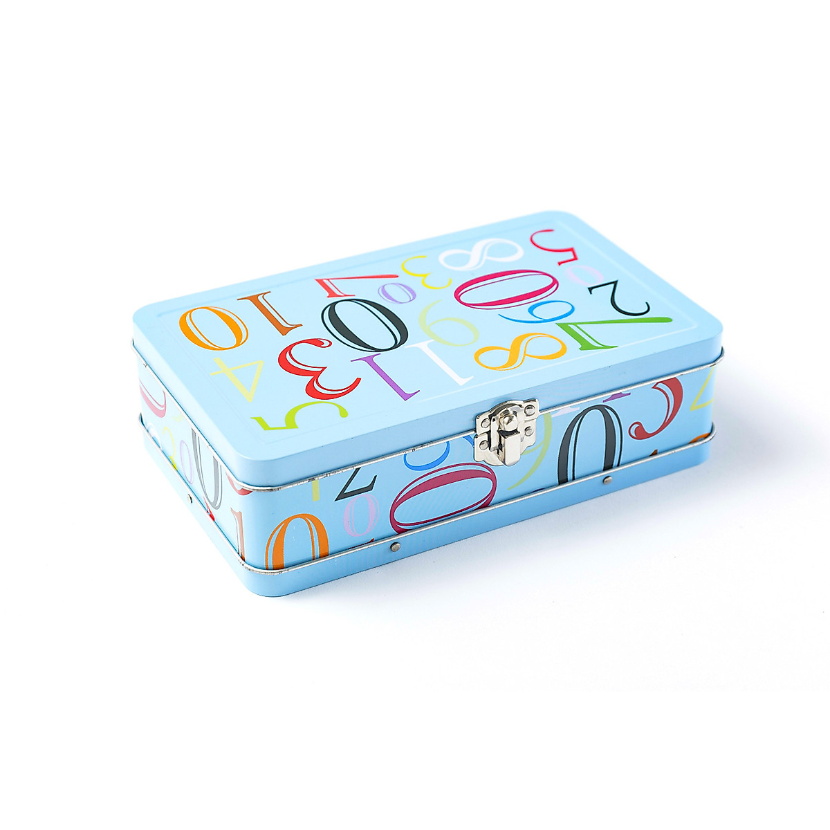 DAHO Aesthetic Metal Pencil Case with Hinge Storage Box for School, Office, Home, Tools, Pencil, Pens, Stationery, Accessories, Arts & Crafts (Numbers)