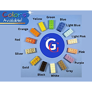 Custom Block Celebration Cake Topper Set Happy Birthday Sign, Name & Numbers Lego Compatible (1 Number / 5 Letters or Less)