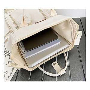 DEEPWIN Kawaii Backpack With Cute Accessories Nylon Shoulder Crossbody Backpack With Small Wallet Accessories (BLACK)