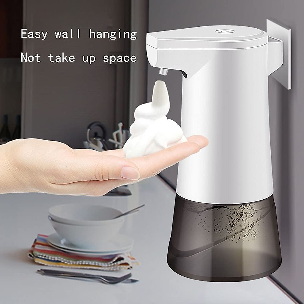 Soap Dispenser Automatic Foam Soap Dispenser Waterproof Pump Bottle Infrared Sensor Lotion Dispenser Suitable for Shower Gel and Hand Soap for Kitchen,Bathroom,Office