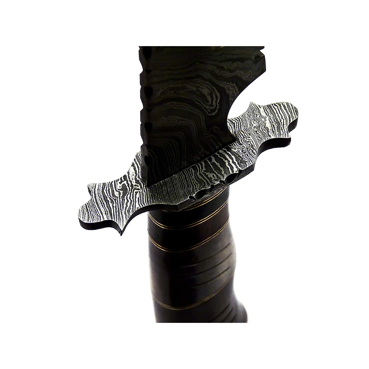 UK UNIQUE SHARP KNIVES BK-3039 Handmade Damascus Steel 15 Inches Damascus Steel Hunting Knife - Beautiful Rose Wood & Bone Handle