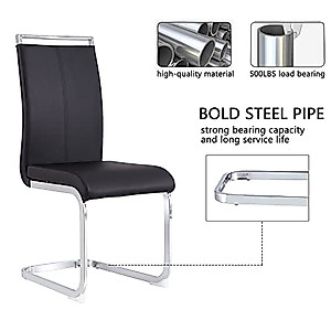 JUFU 67" Glass Dining Room Table Set for 6,Big Modern Rectangular Tempered Glass Dining Table Top Thick 0.39",7 Piece Dining Table with 6 Pcs Leather Dining Chairs