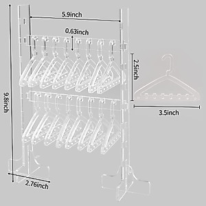 OAOLEER Earring Holder Organizer, Acrylic 2 Tiers 128 Holes Coat Hanger Rack Earring Display Stand Large Capacity Jewelry Storage for Women Girls (Acrylic 1)