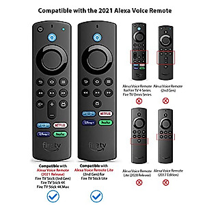 Fire TV Stick Remote Cover [2 Pack] 2021 Release, Latest Alexa Voice Remote Case, Stouchi Firestick Remote Cover Silicone Protective Sleeves with Lanyard (Green & Sky Blue)