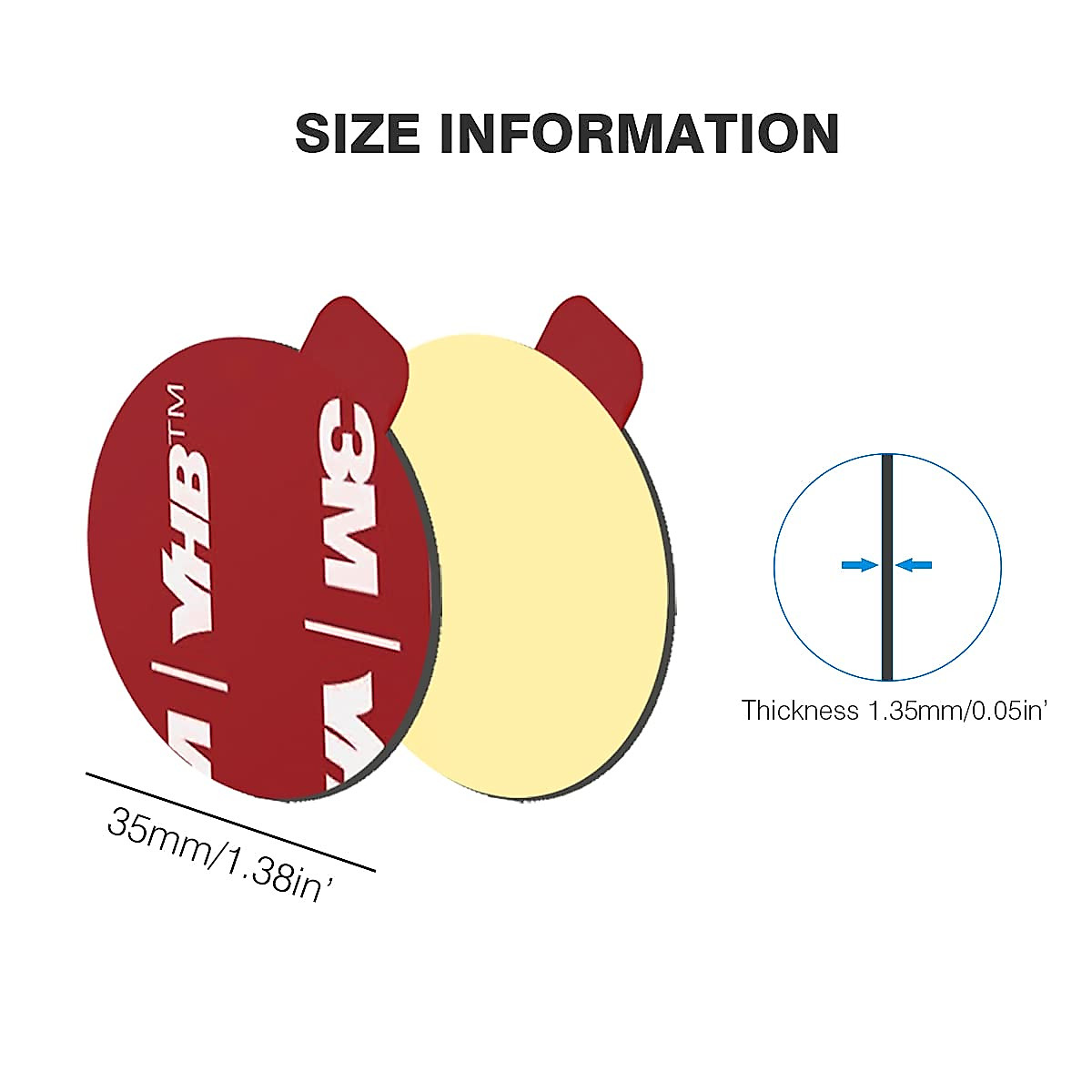 8pcs 3M Sticky Adhesive Replacement Pads for Socket Base Mount,VIIMAKE 1.38 inches Round 3M VHB Double-Sided Adhesive Pads,for Phone Collapsible Grip Stand Back Base Sticker Tapes (Red)