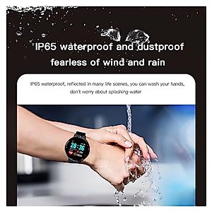 Viflosae 1.44-Inch Color Round Screen Smart Watch, Fashion Round Screen Health Data Recording Function Caller Id Watch, High Sensitivity, Single Button Control (Black)
