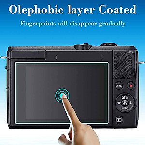 ULBTER Screen Protector for Canon EOS M200 Camera & Hot Shoe Cover, 0.3mm 9H Hardness Ultra-clear Tempered Glass Screen Protector,Anti-Scrach Anti-Fingerprint Anti-Dust Anti-Bubble [3 Pack]